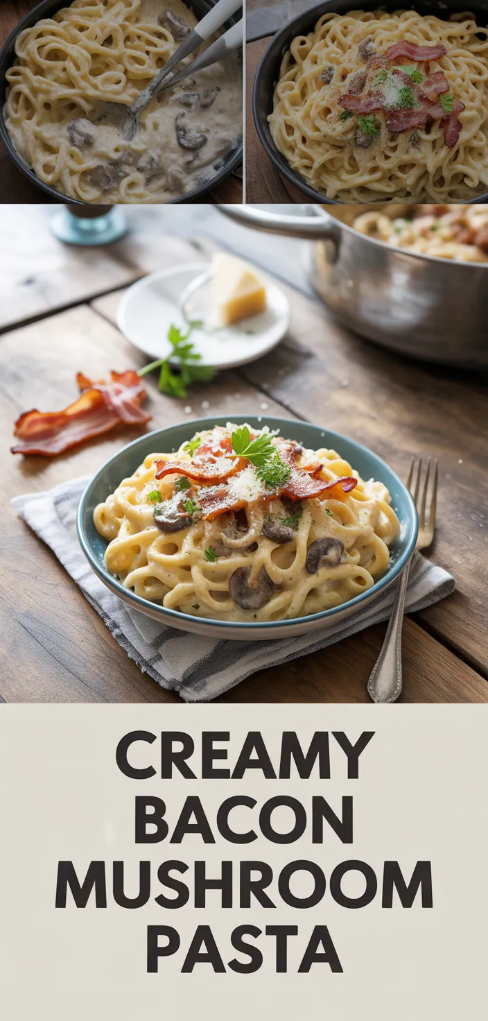 Creamy Bacon Mushroom Pasta Recipe - spoonledger.com